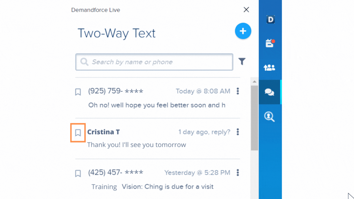Demandforce Live (DF Live): Two-Way Text Messaging